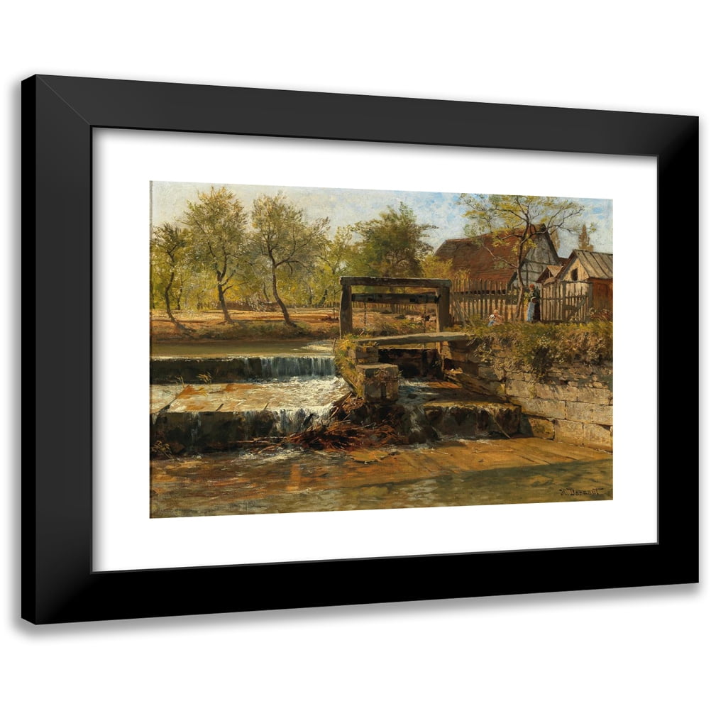 Hugo Darnaut 18x14 Black Modern Framed Museum Art Print Titled - A Weir ...