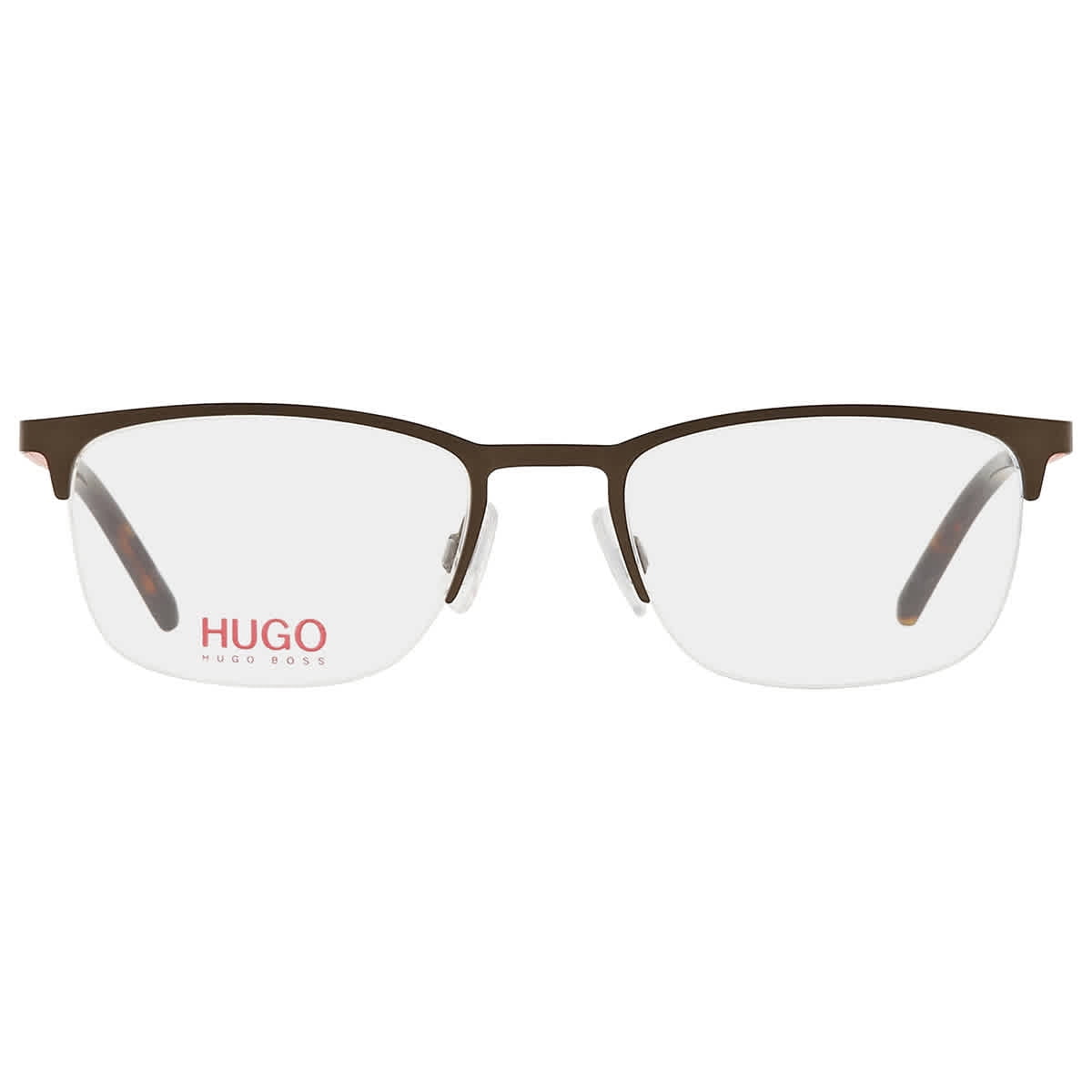 Hugo HG 1019 0FRE 00 Men's Matte Grey Half Rim Frame Eyeglasses ...