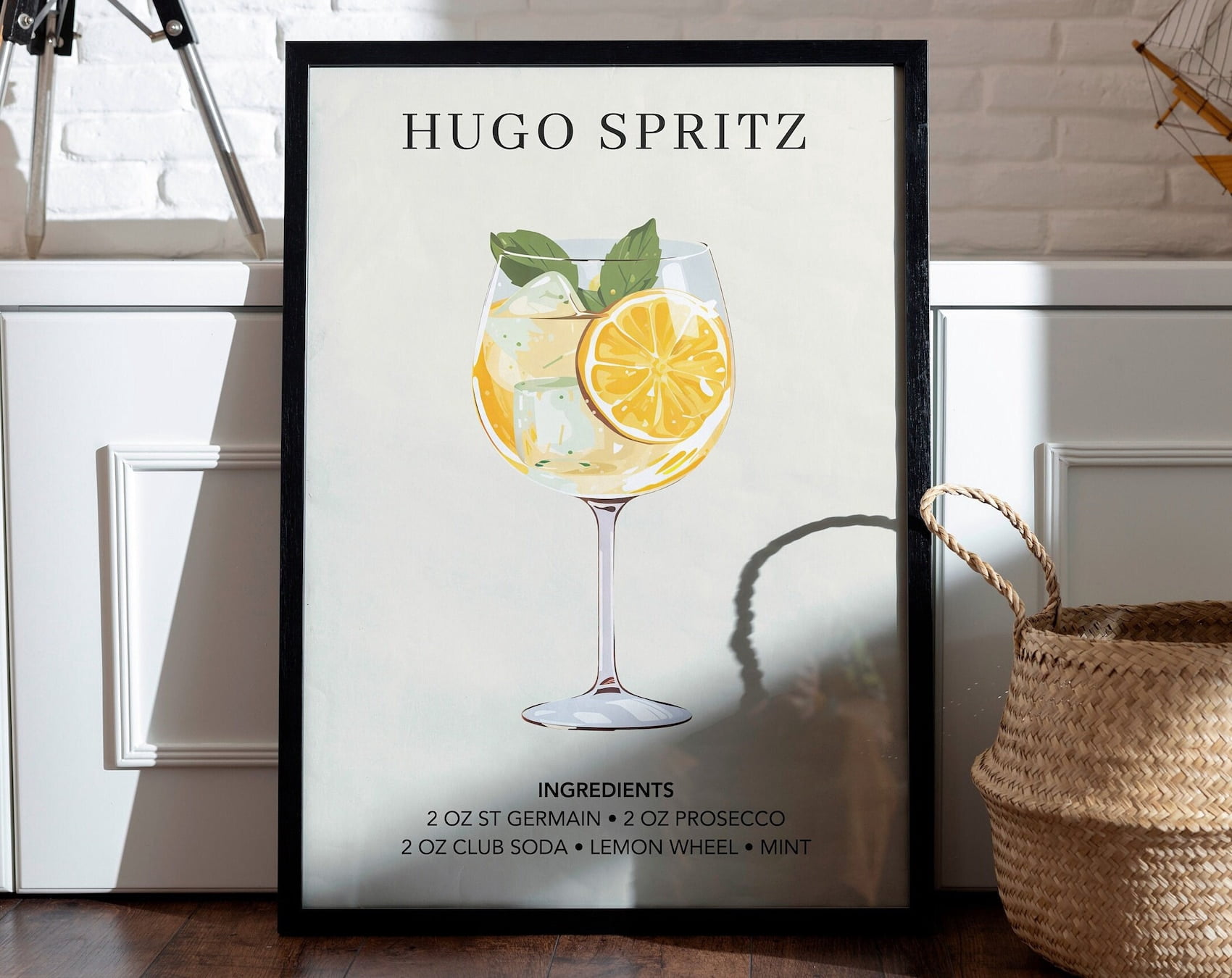 Hugo Spritz Art Print | Bar Cart Decor | Cocktail Poster | Signature ...