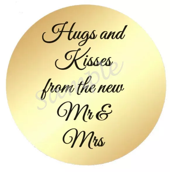 Hugs And Kisses From The New Mr & Mrs Stickers Party Favor Phone Decal ...