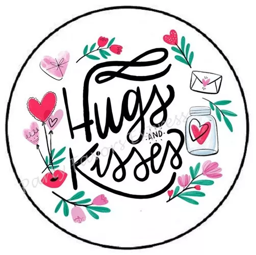 Hugs And Kisses Stickers Party Favors Phone Decal Water Bottle Stickers ...