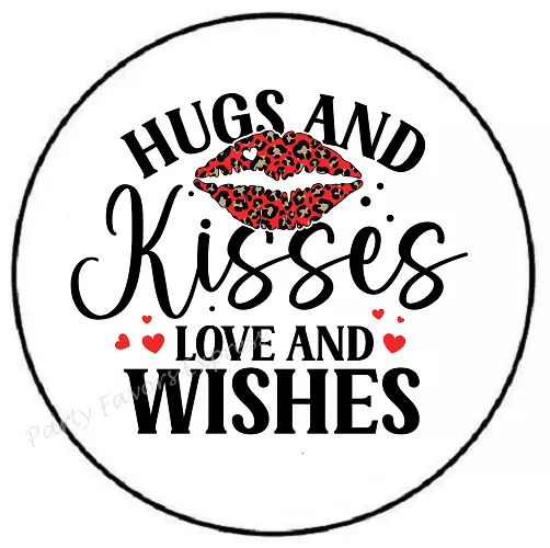 Hugs And Kisses Love And Wishes Sticker Party Favors Sticker Envelope ...
