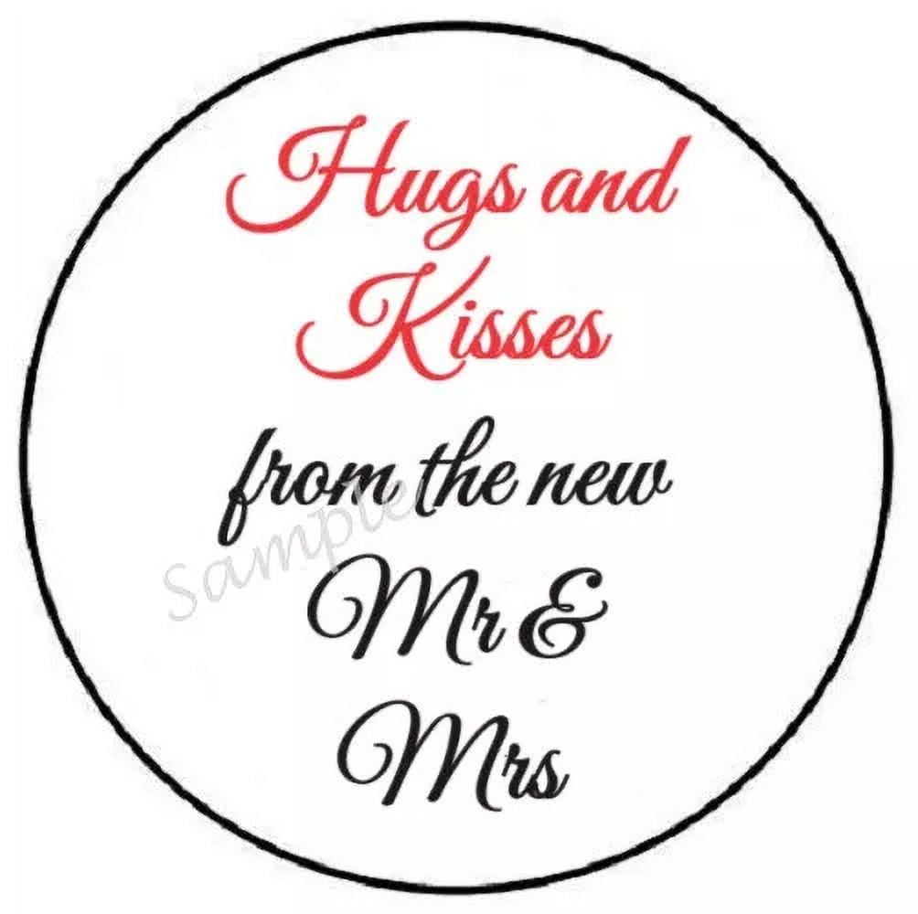 Hugs And Kisses From The Mr & Mrs Sticker Party Favors Sticker Envelope ...