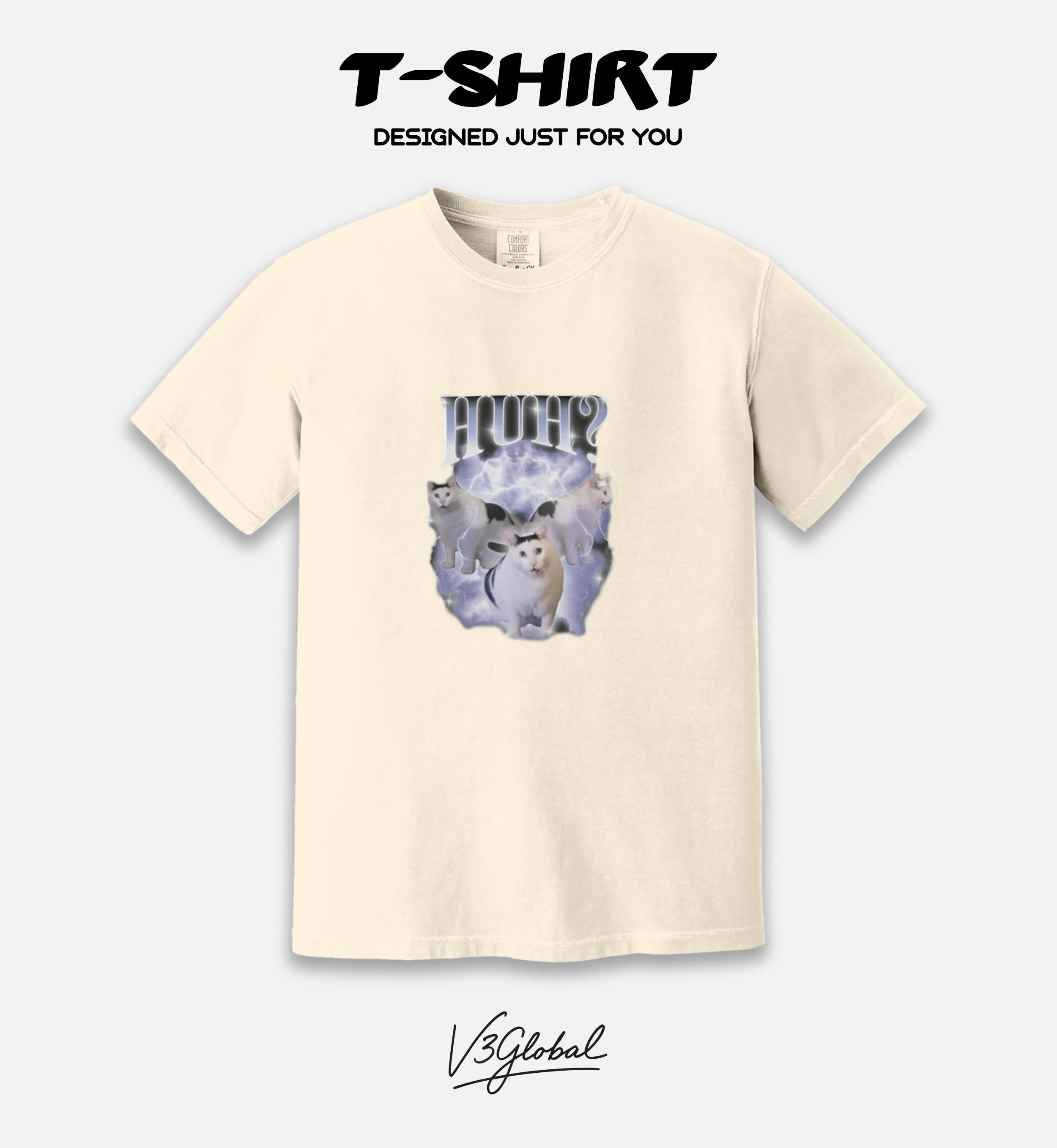 Huh Cat Chonky Ben Meme Bootleg Rap 90s Art LeChocoholic Comfort Color ...