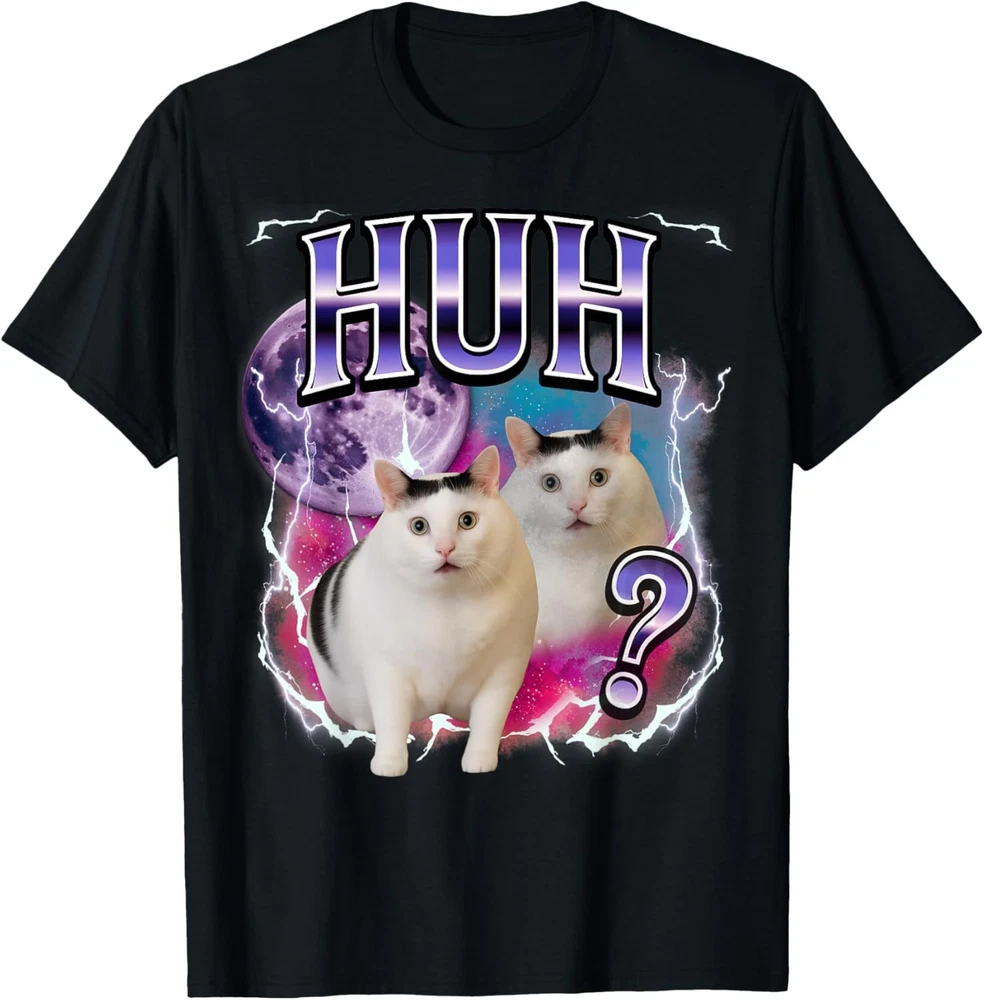 Huh Cat Chonky Meme Funny Confused Cat Meme Lovers Feline Unisex T ...