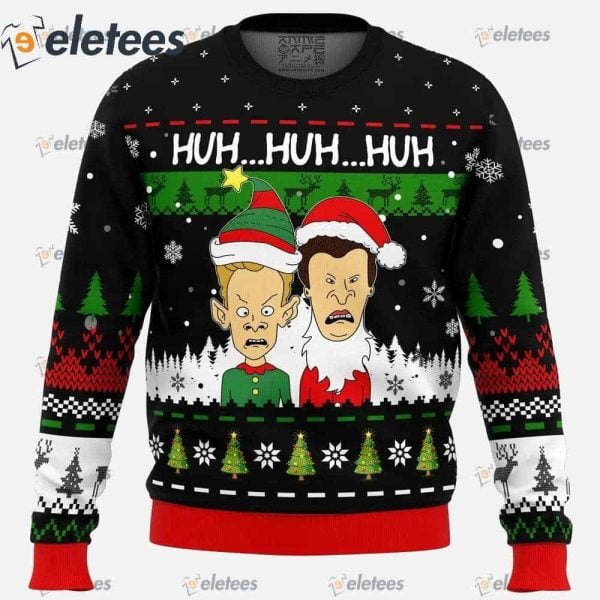 Huh…Huh…Huh… Beavis and Butthead Ugly Christmas Sweater - Walmart.com
