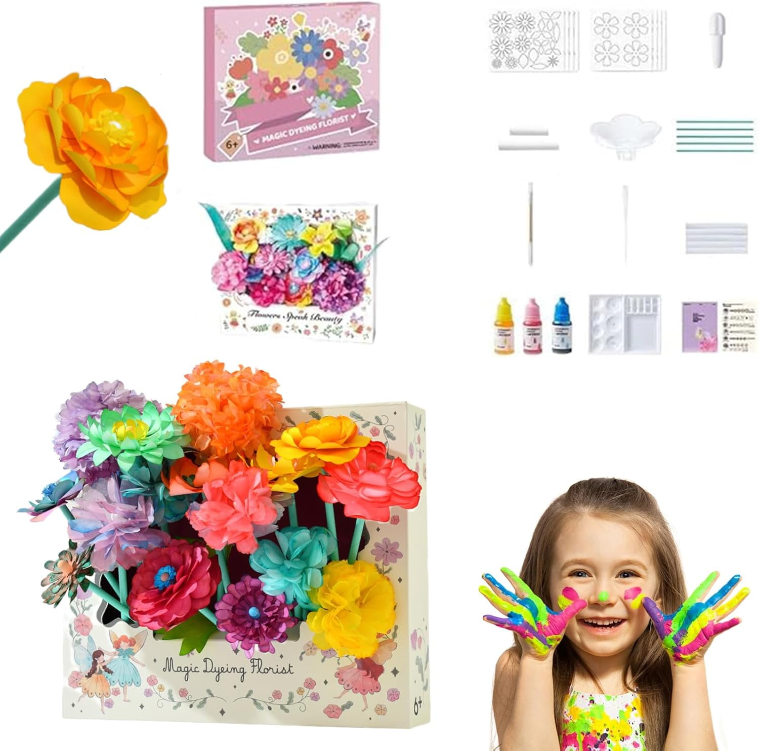 Huhic Bloom Joy Magic Petal Flower Art Kit, Bloom Joy Magic Petal Flower Kit, Fantasy Art ...