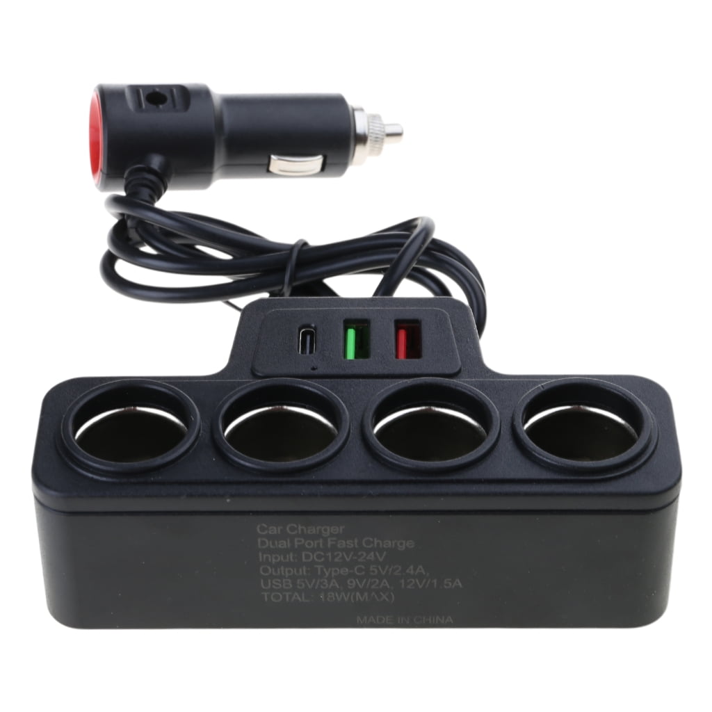 Huhudde 12V/24V Quick Charging Car Power Splitter with 120W Power for ...