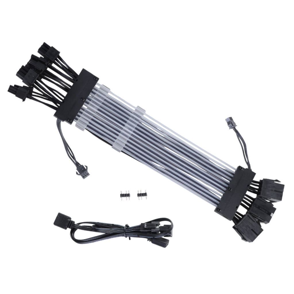 Huhudde 18AWG Extension RGB Cable 24Pin 3x8Pin Sleeved Cable 8Pin RGB ...