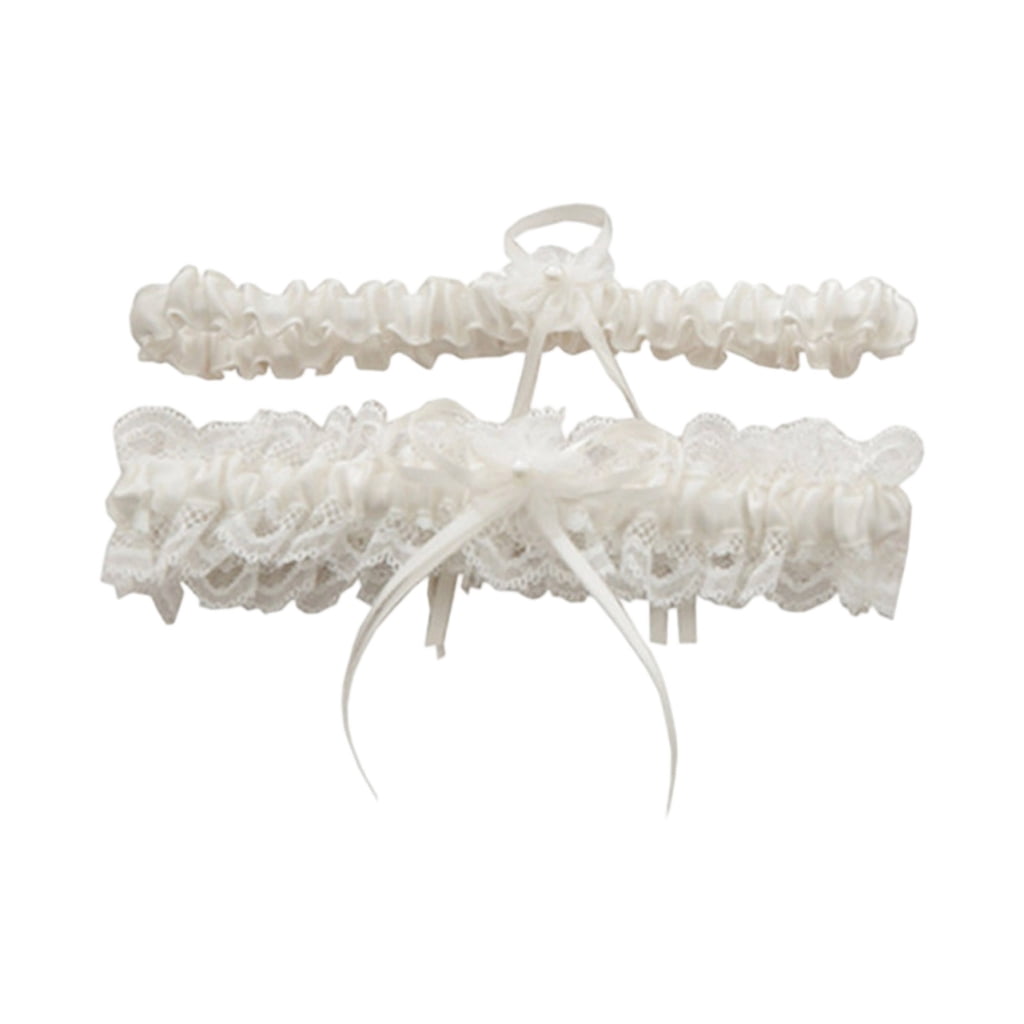 Huhudde 2Pieces Elastic Wedding Garters Set Ruffle Lace Design with ...