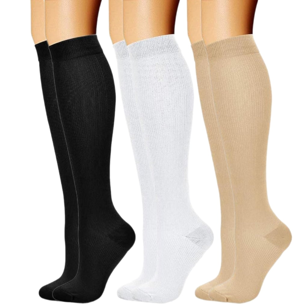 Huhudde 3 Pairs Breathable Compressed Stockings for Comfort Swollen ...