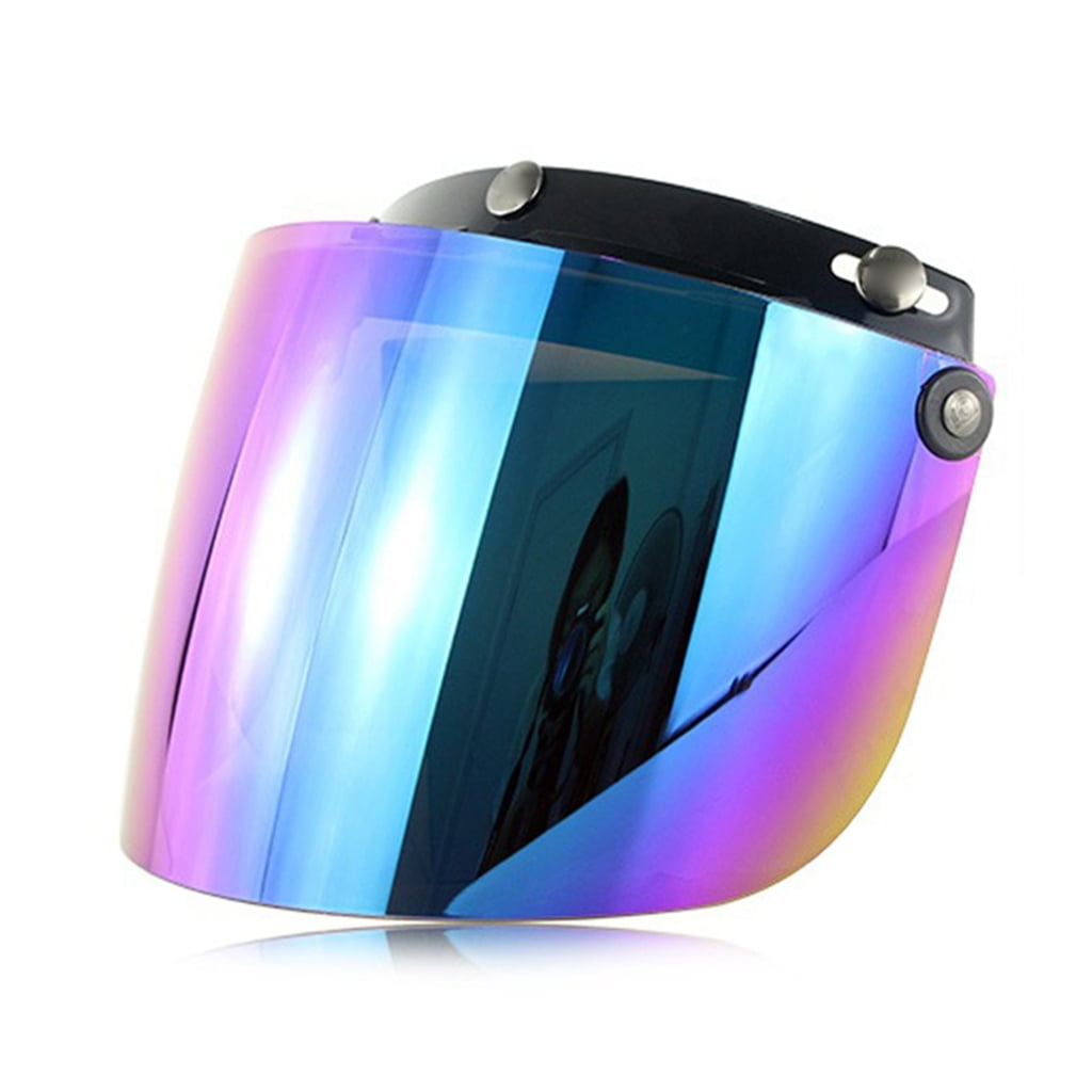 Huhudde 3-Snap Flip Up Down Motorcycle Visor Shield Lens for Open Face ...