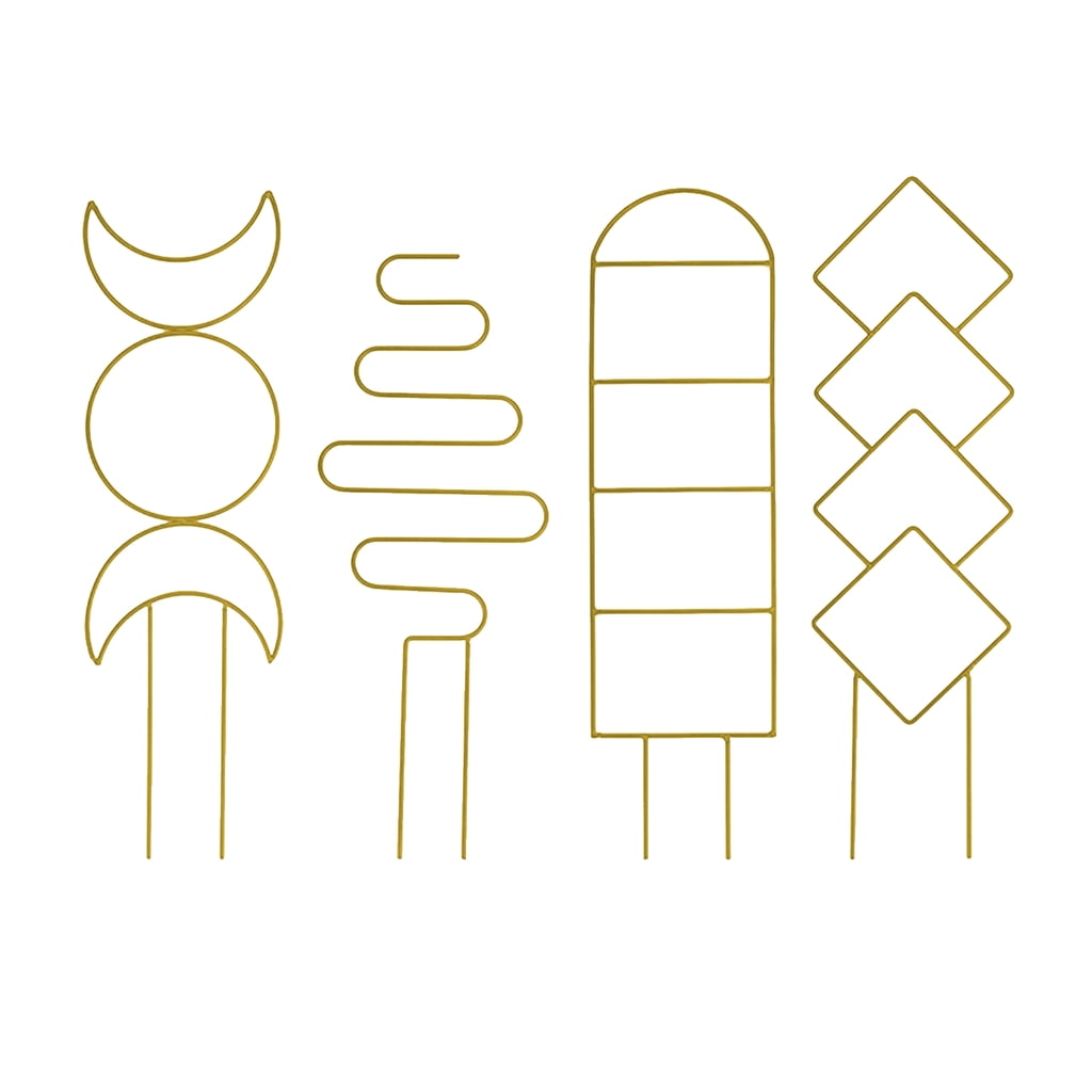 Huhudde 4pcs Geometry Metal Plant Trellis Potted Climbing Plant Starter ...