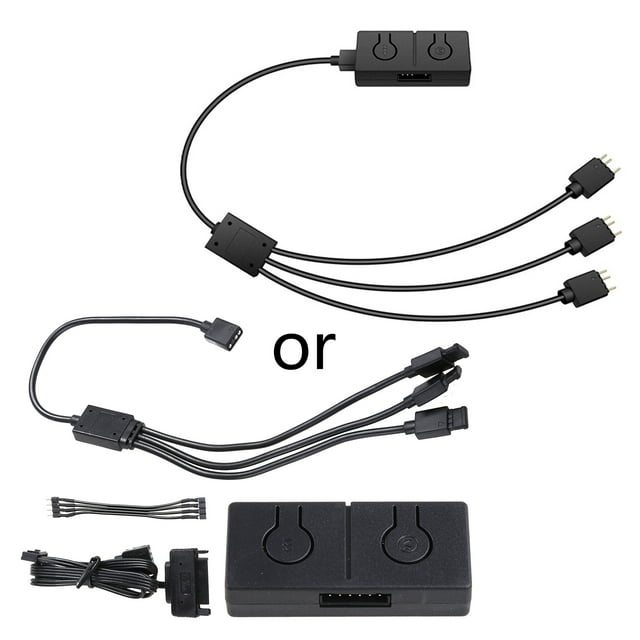 Huhudde 5V to 12V 4pin RGB Fan Convertor Hub Sata Interface Installation for RGB 3P Fans ...