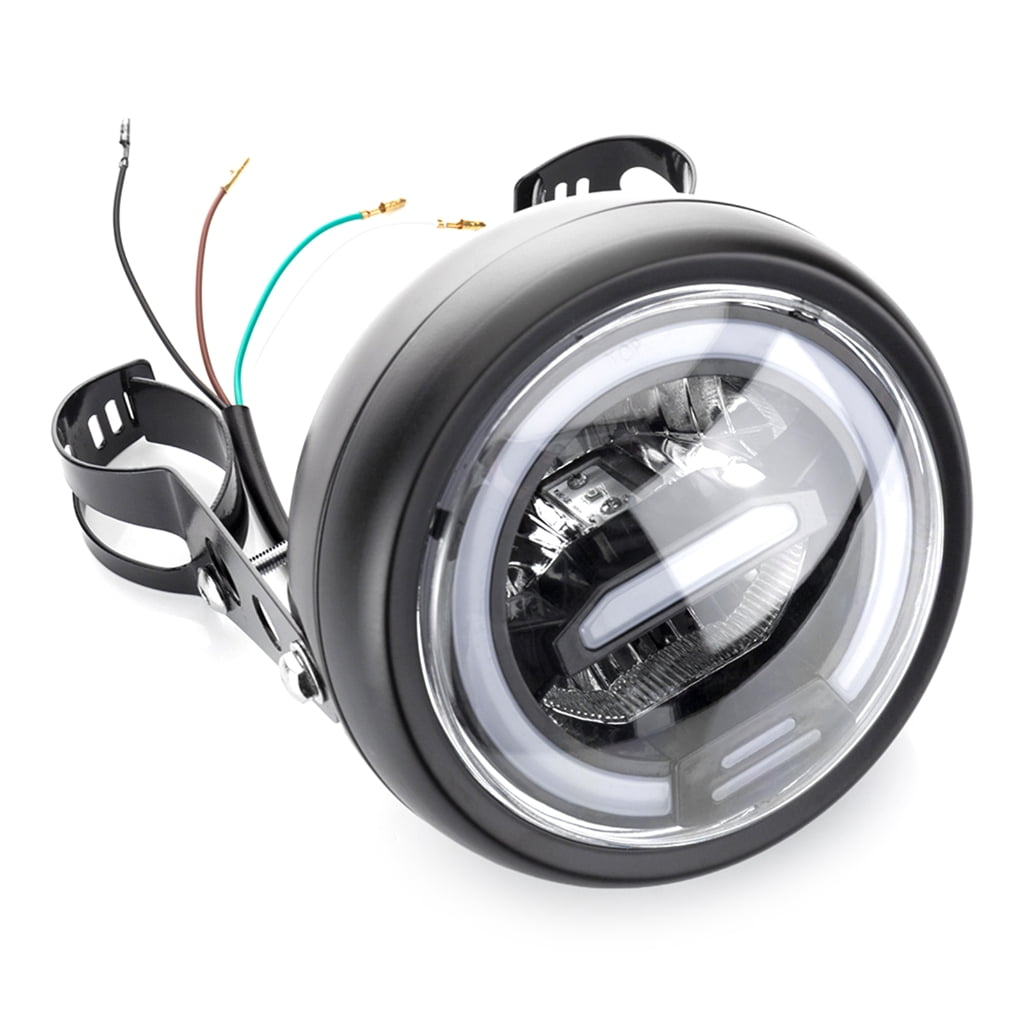 Huhudde 6.5 Inch Round LED Motorcycle Headlight with Brackets Assembly ...