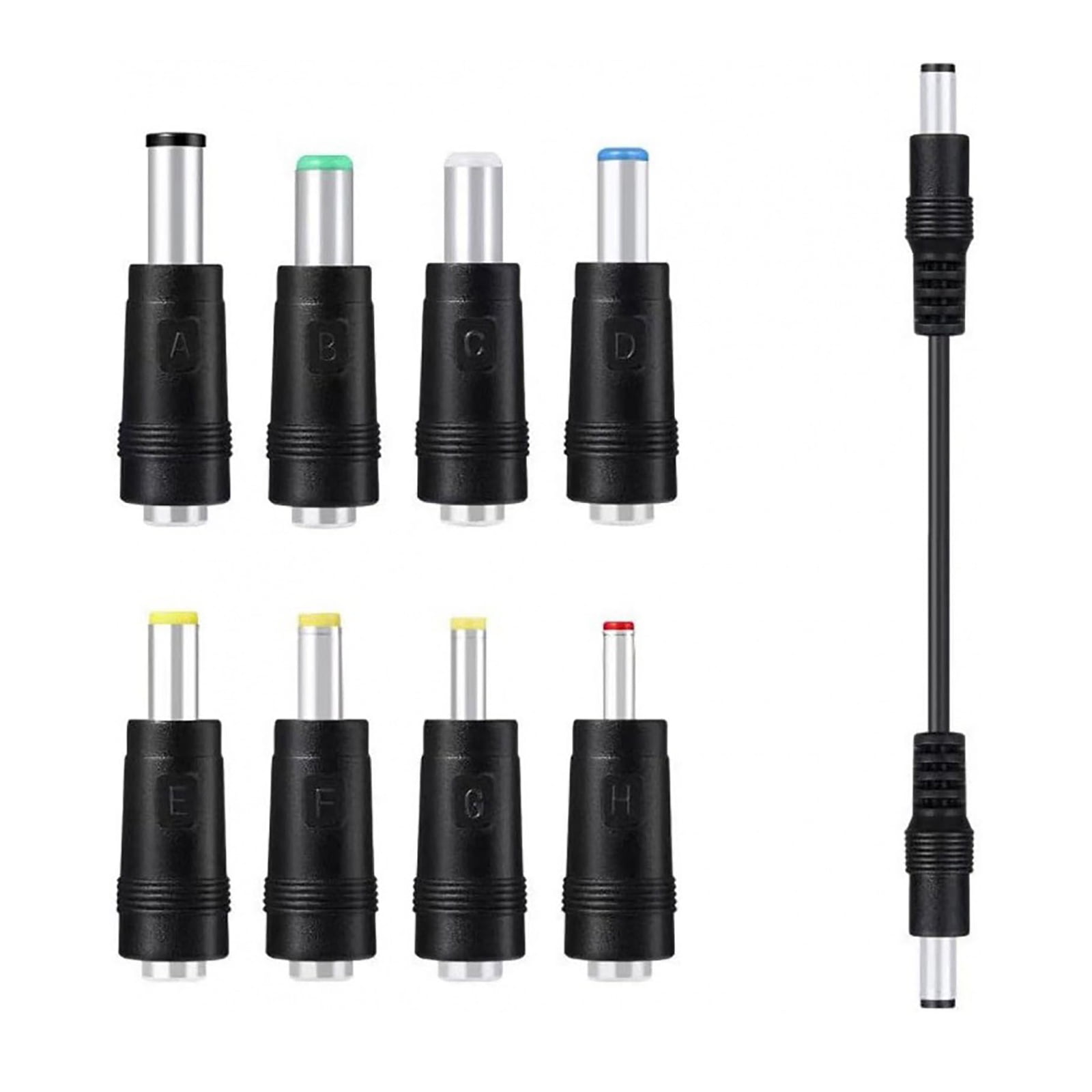 Huhudde 8-in-1 DC Plugs Set 5.5mmx2.1mm Male to Male Adapter Cable ...
