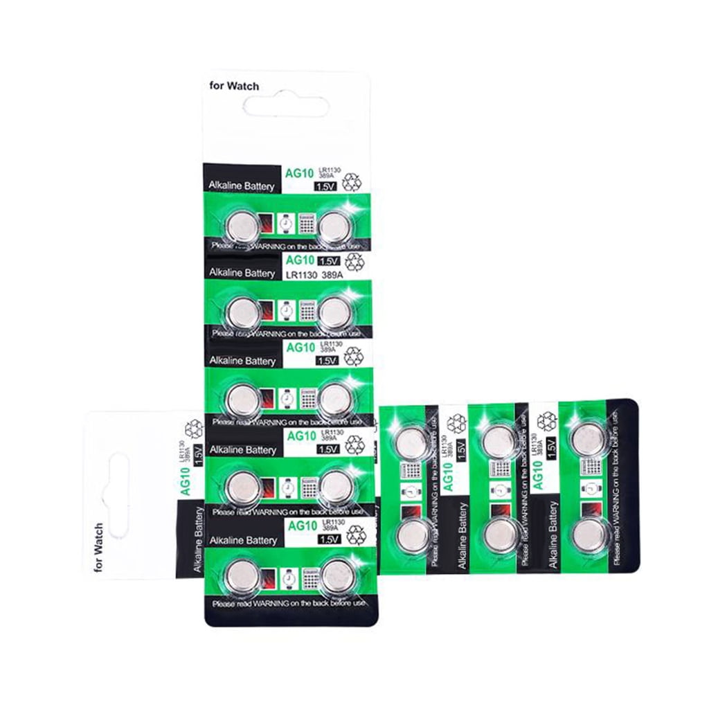 Huhudde AG10 LR1130 1.5V Alkaline Button Coin Cell Batteries Leak Protections Long Life ...