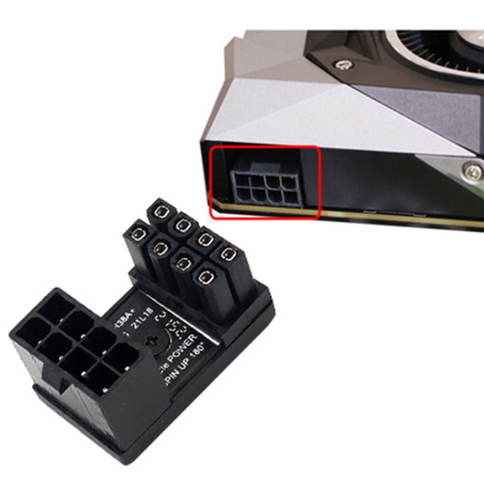 Huhudde ATX 8pin 6pin Male 180° Angled U Turn to 8Pin 6pin Female Power ...