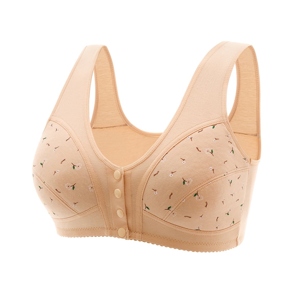 Huhudde Elegant Wirefree Front Close Bra for Elderly Women with Supportive Design and Trendy ...