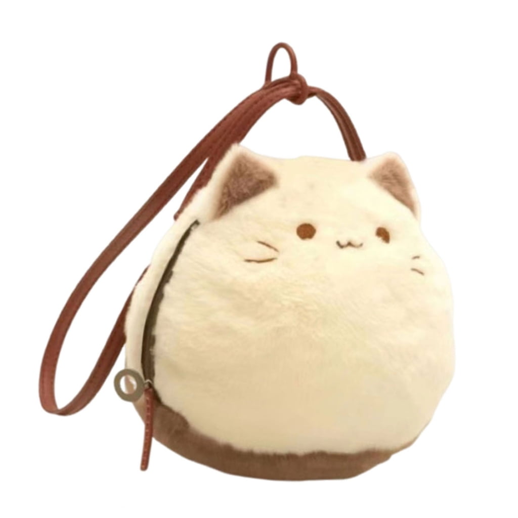 Huhudde Ergonomic Cats Shaped Plush Handbag Top Handle Bag Creative ...