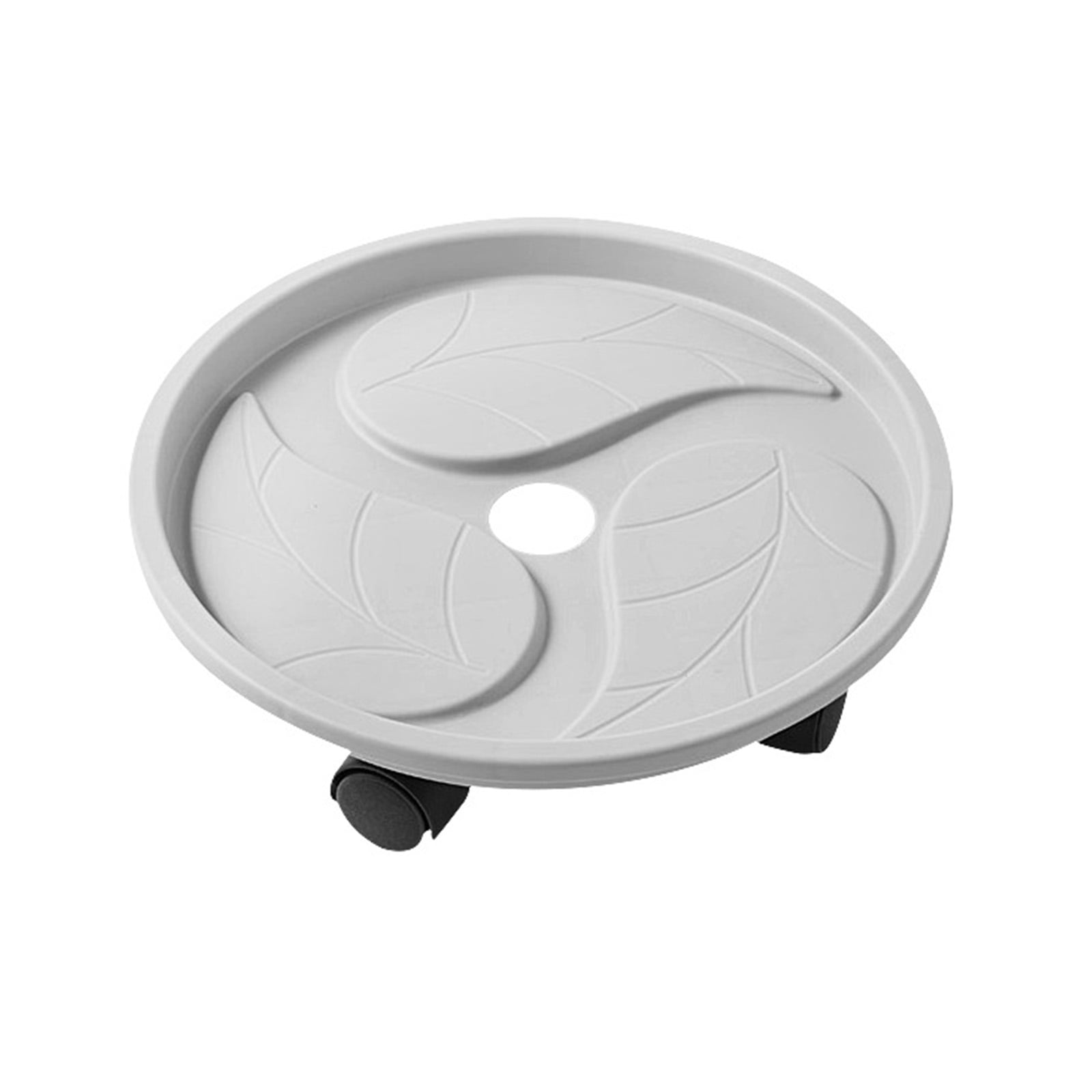 Huhudde Flower Pot Tray with Rollers Drainage Tray Round/Square Plastic ...