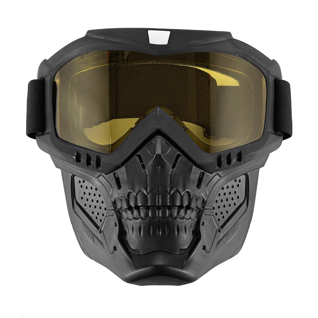 Huhudde Full Face Outdoor Mask Motorcycle Goggle Detachable Face Mask ...