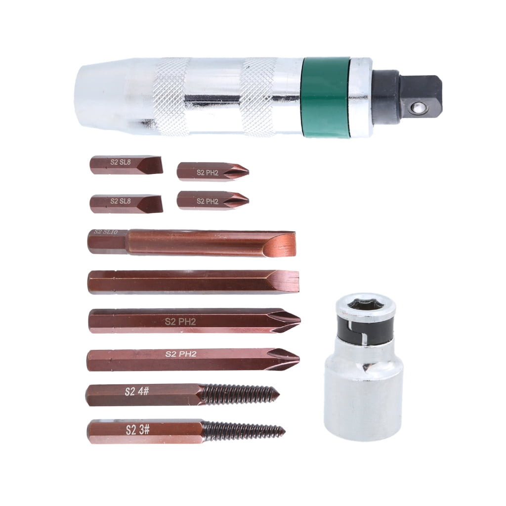 Huhudde Industrial Multifunctional Heavy Duty Impacts Screwdriver Bit Screw Extractor Man ...