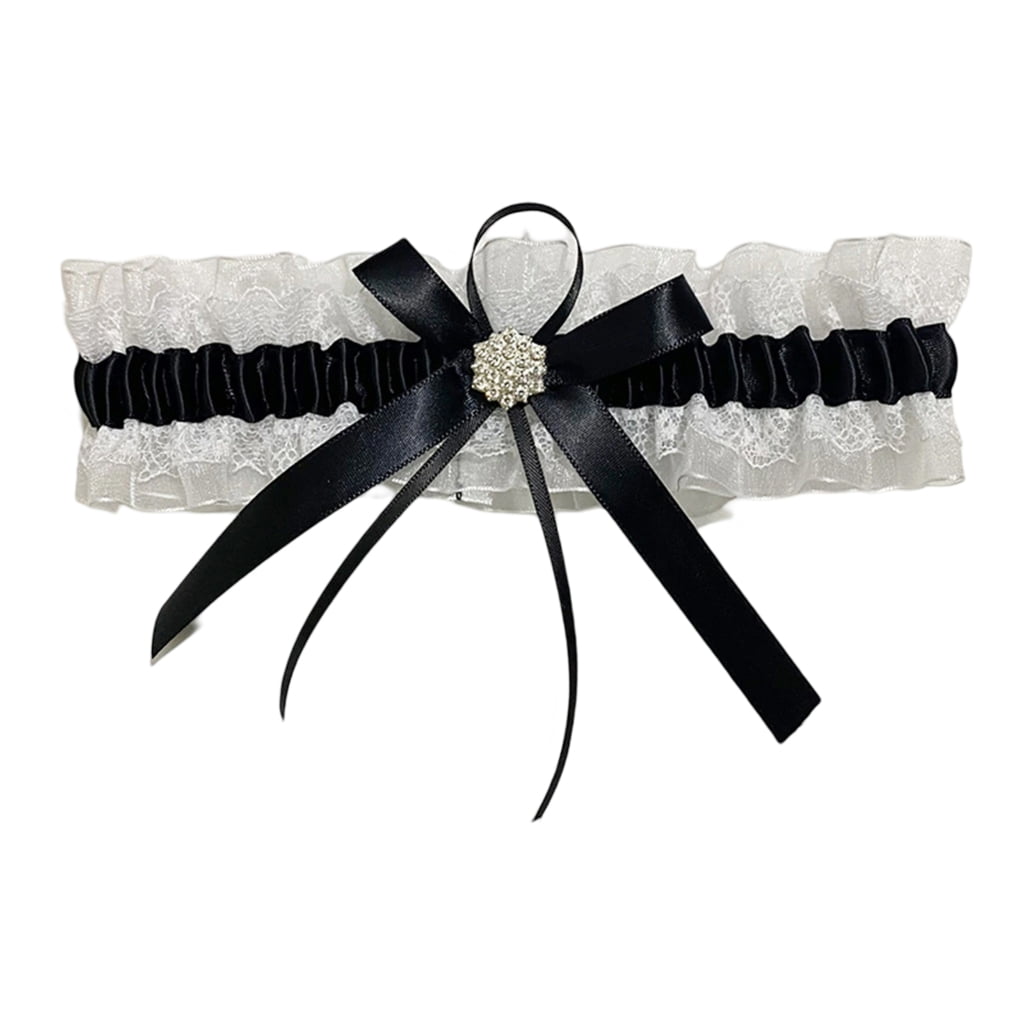 Huhudde Lace Garter Belt Bridal Wedding Garter for Bride with Bows ...