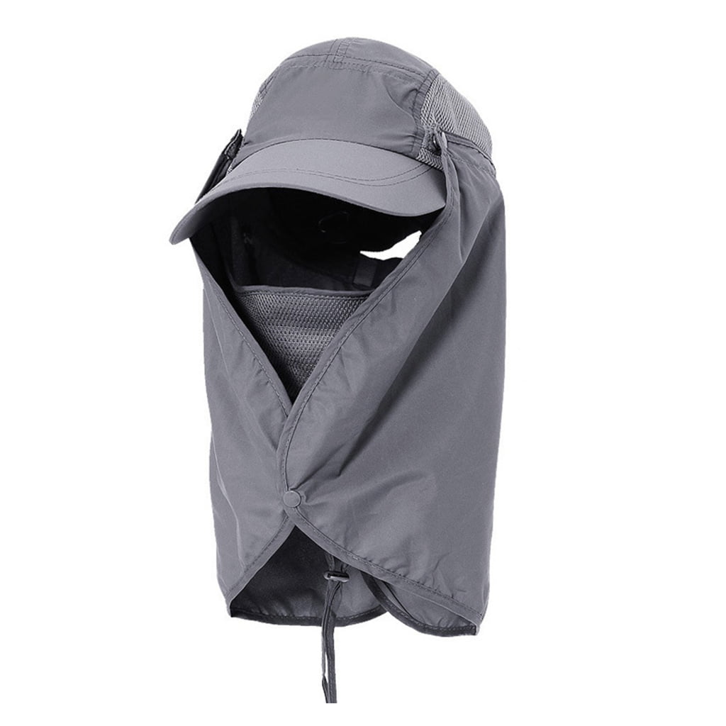 Huhudde Outdoor Hiking Sun Hat with Face Covers and Neck Flap ...