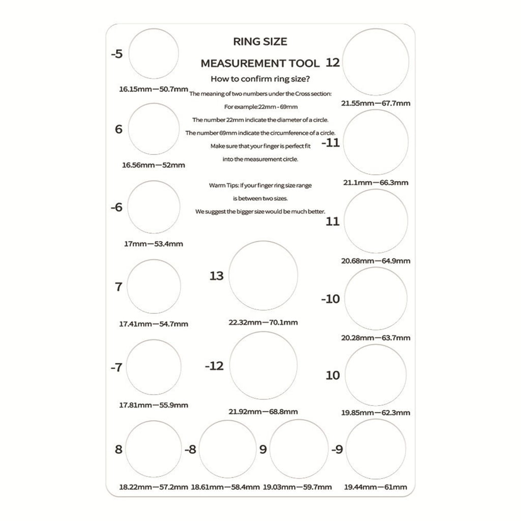 Huhudde Set of 5 Ring Jewelry Cardboard Sheets Ring Sizer Measure Tool ...