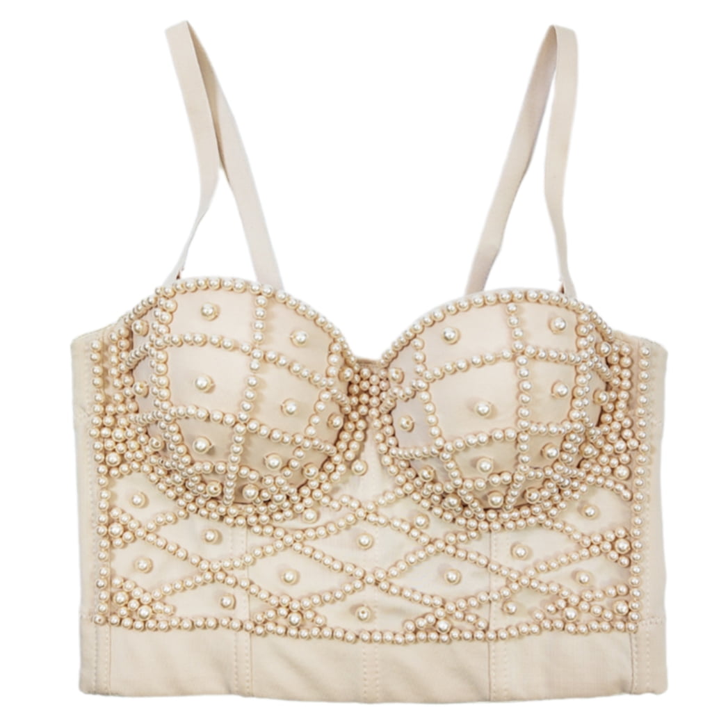 Huhudde Trendy Pearls Decorated Cami Top With Fishbone Structure ...