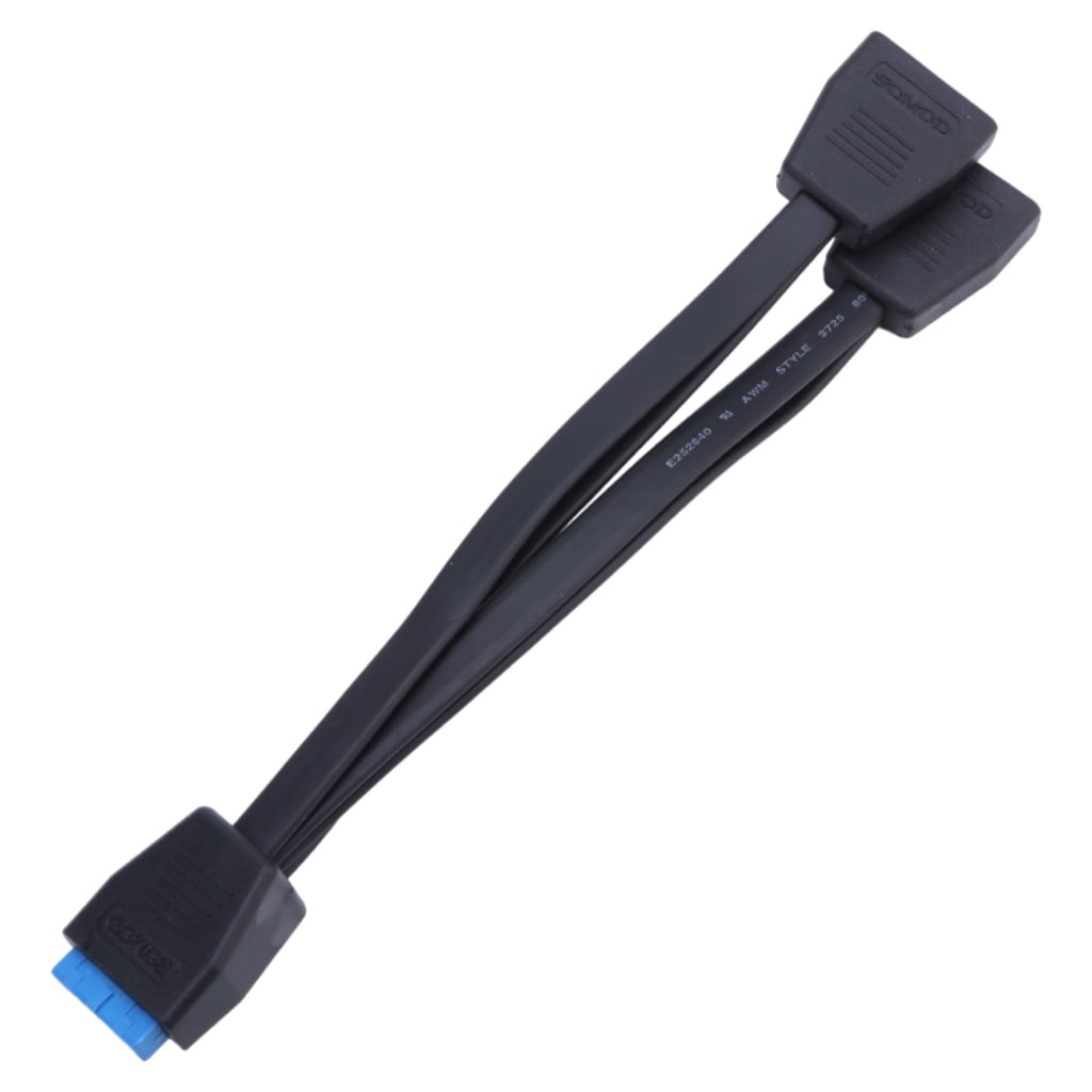 Huhudde USB 3.0 19-Pin Header 1 to 2 Splitter Motherboard Cable No More ...