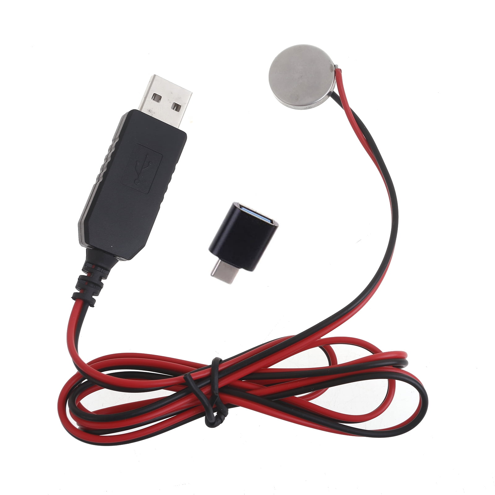 Huhudde USB to 3V CR2032 Charge Cord Power Wire with Type-C Adapter for Coin Cell Device ...