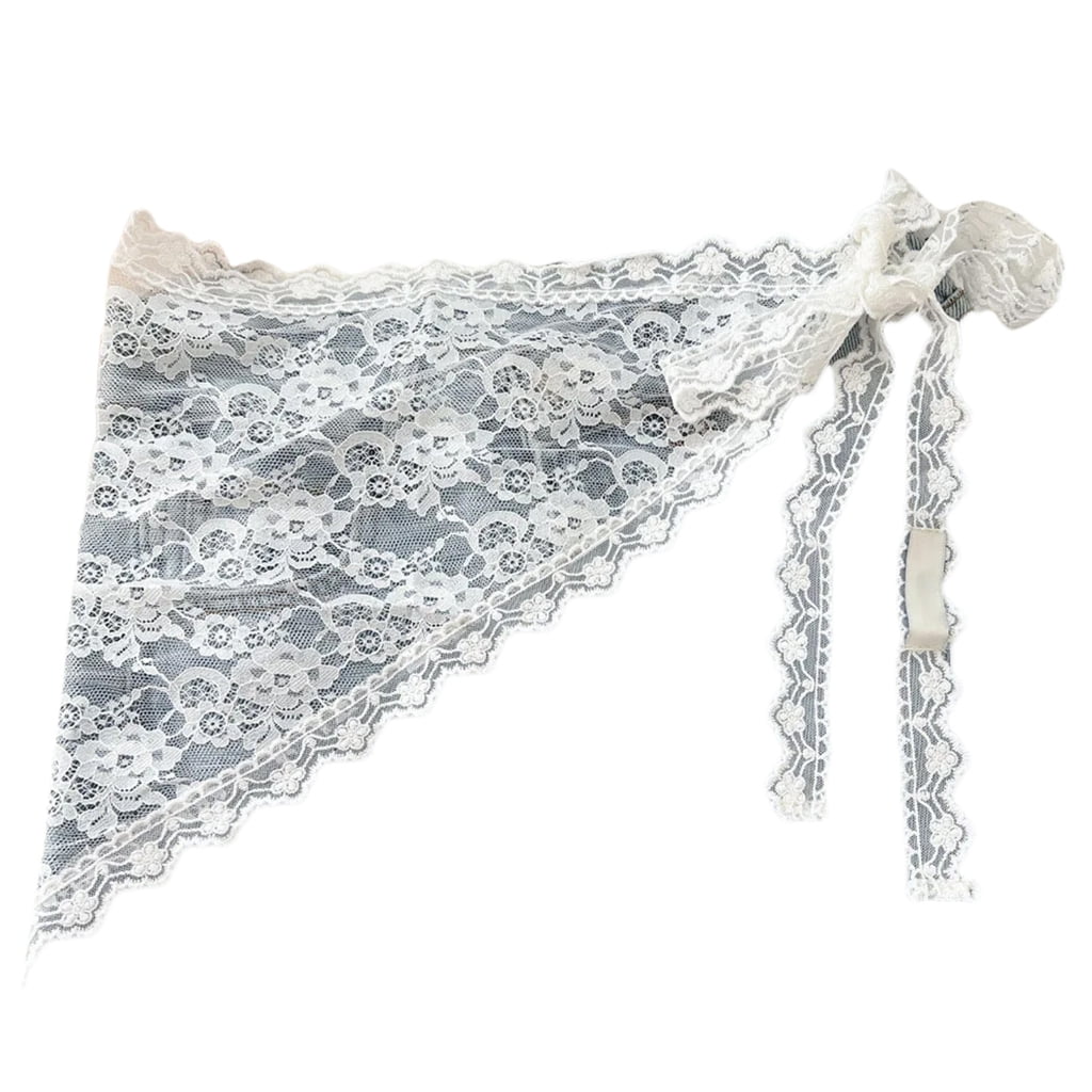 Huhudde Women Aesthetic Layering Wrap Skirt Flower Lace Triangular Hip ...