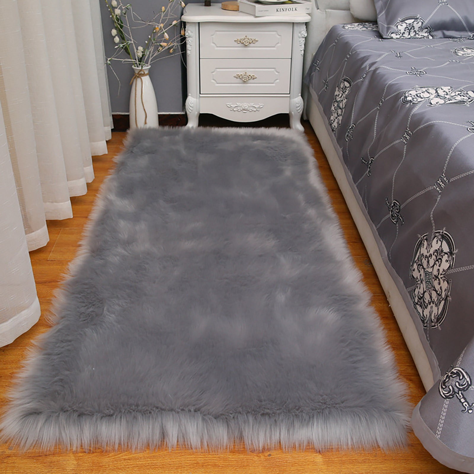 Huhuzaio Doormat Faux Rug For Bedroom Rug Shag Rug For Sofa Couch Seat ...