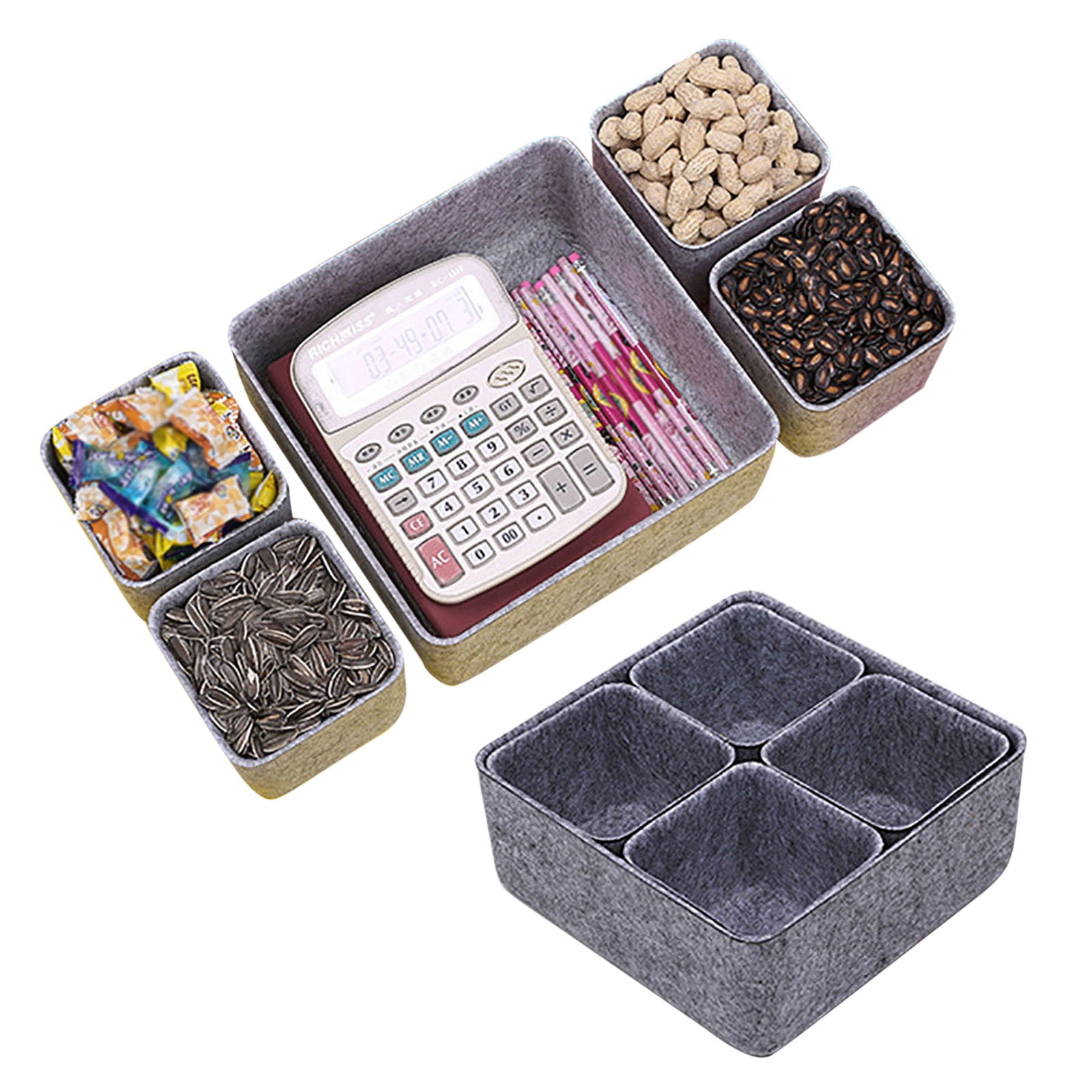 Huhuzaio Laundry Basket One-Piece Office Desktop Debris Storage Box 5 ...