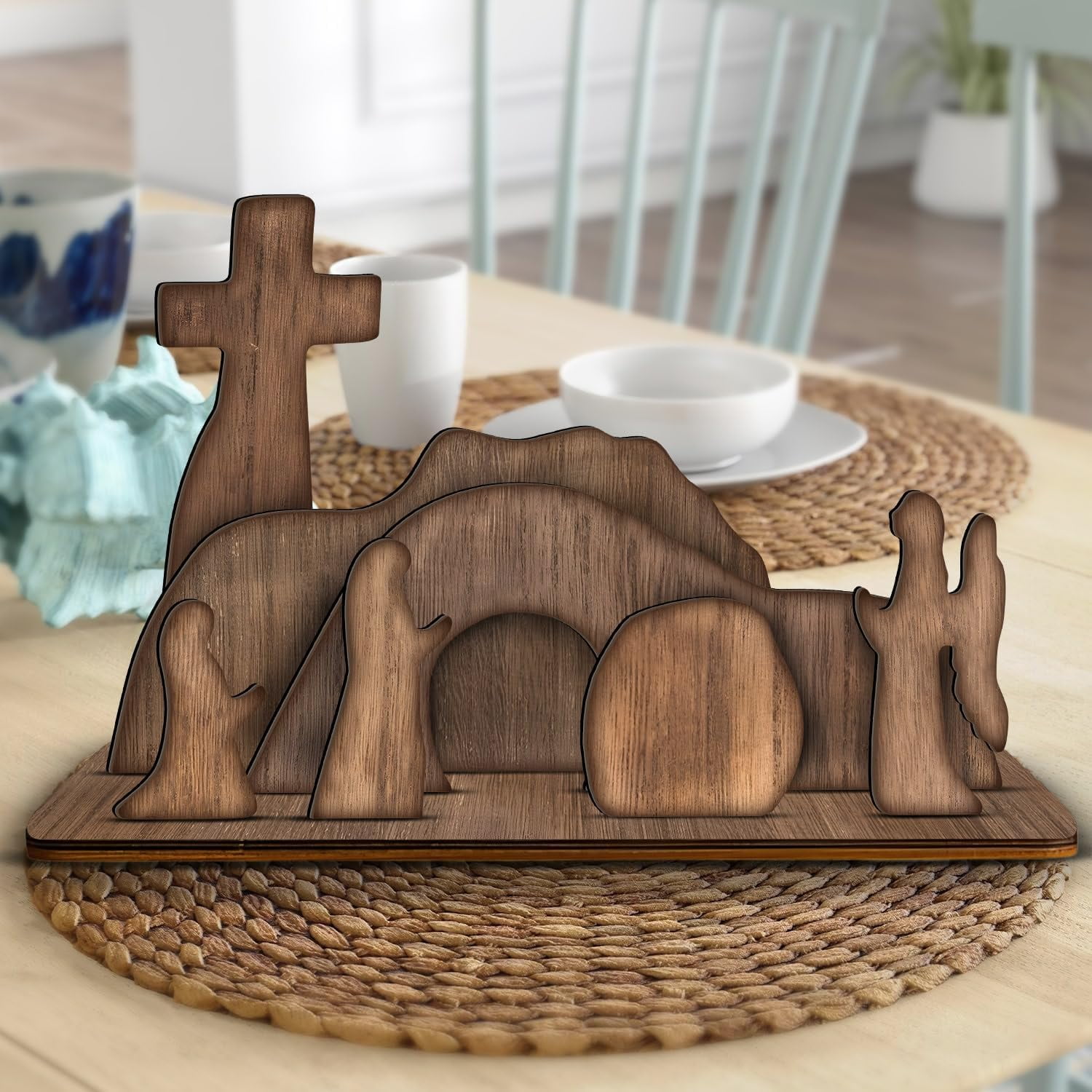 Hui boli Easter Scene Set - Wooden Easter Resurrection Scene Set With ...
