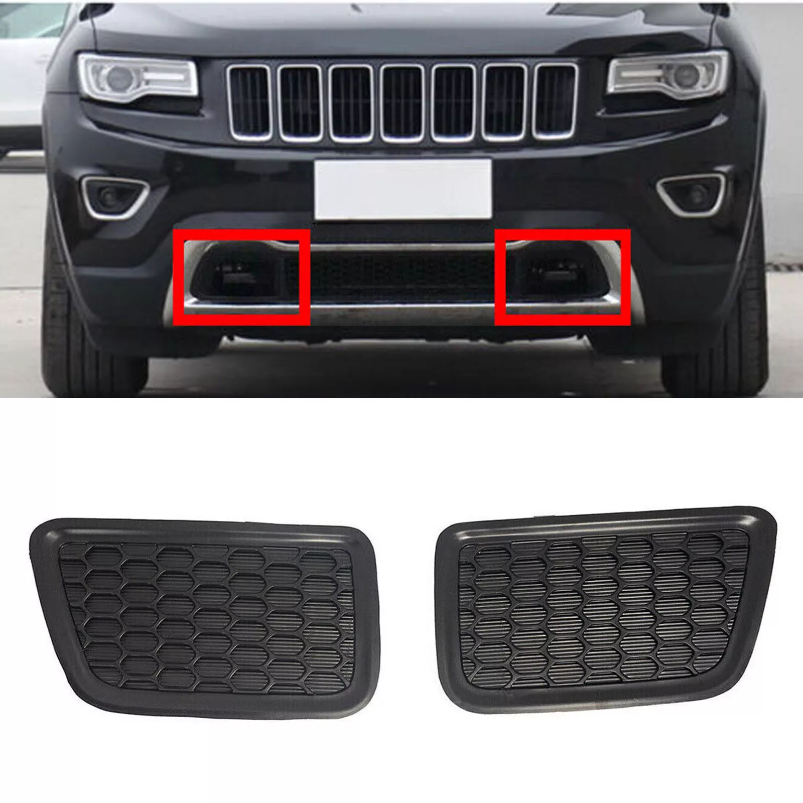HuiMart Front Lower Grille Tow Hook Cover Insert Bezel for Jeep Grand ...