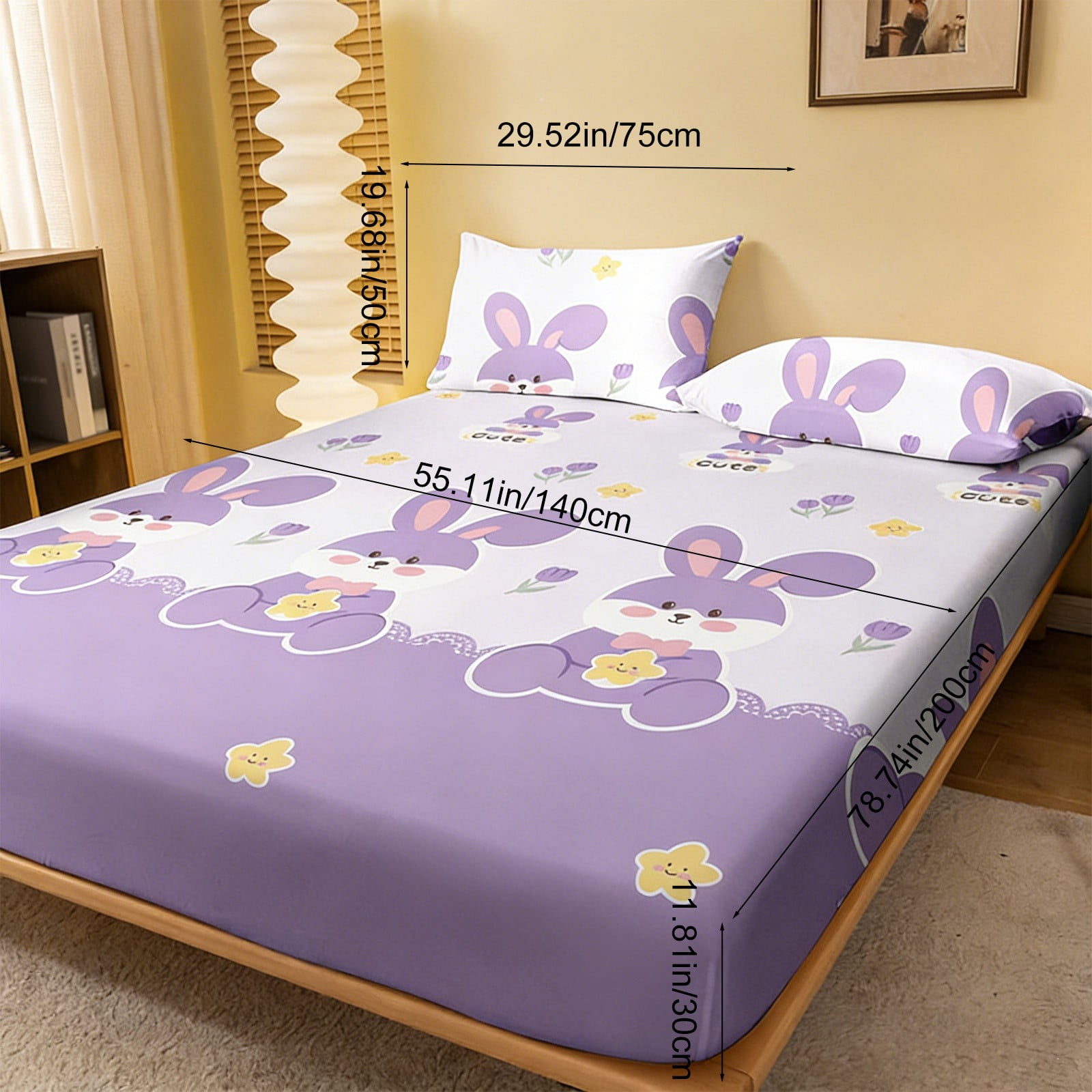 HuiXinOu 4.6x6.5ft Bed Sheet Set, Fitted Stretch Jersey Three Piece ...