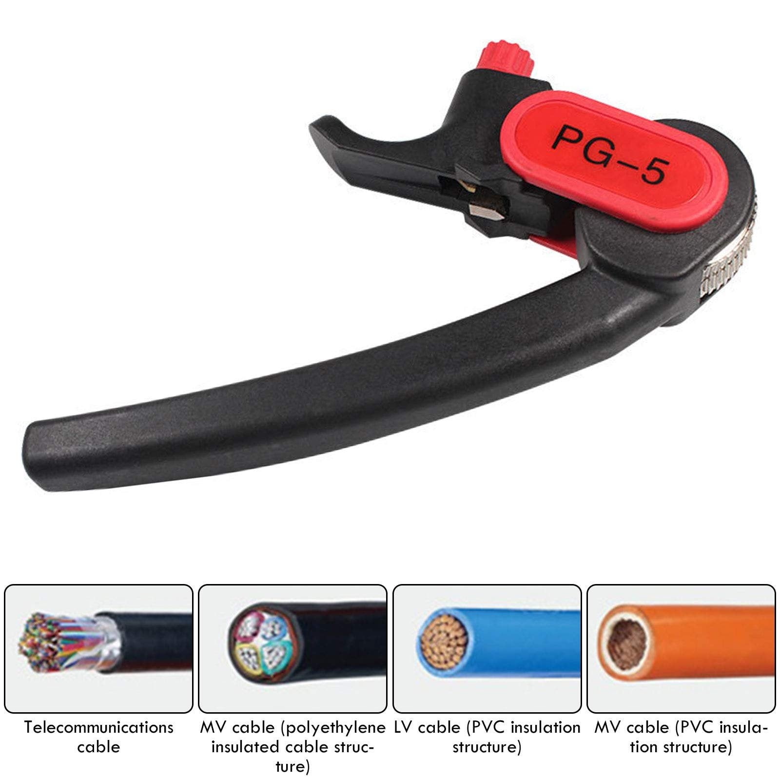 HuiXinOu Cable Stripper, Ratchet Wheel Type Stripping Tool for Round ...