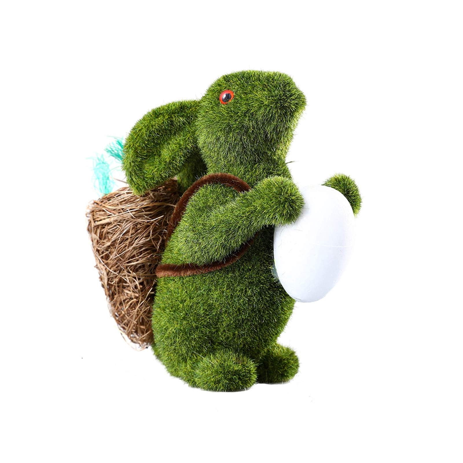 HuiXinOu Easter Bunny Resin Ornament, Handcrafted Rabbit Holding Egg ...