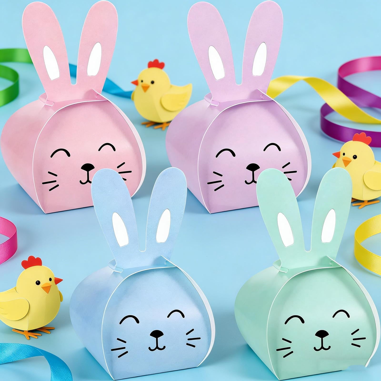 HuiXinOu Easter Candy Gift Box Set, 12 Pcs Pastel Color Party Favor ...