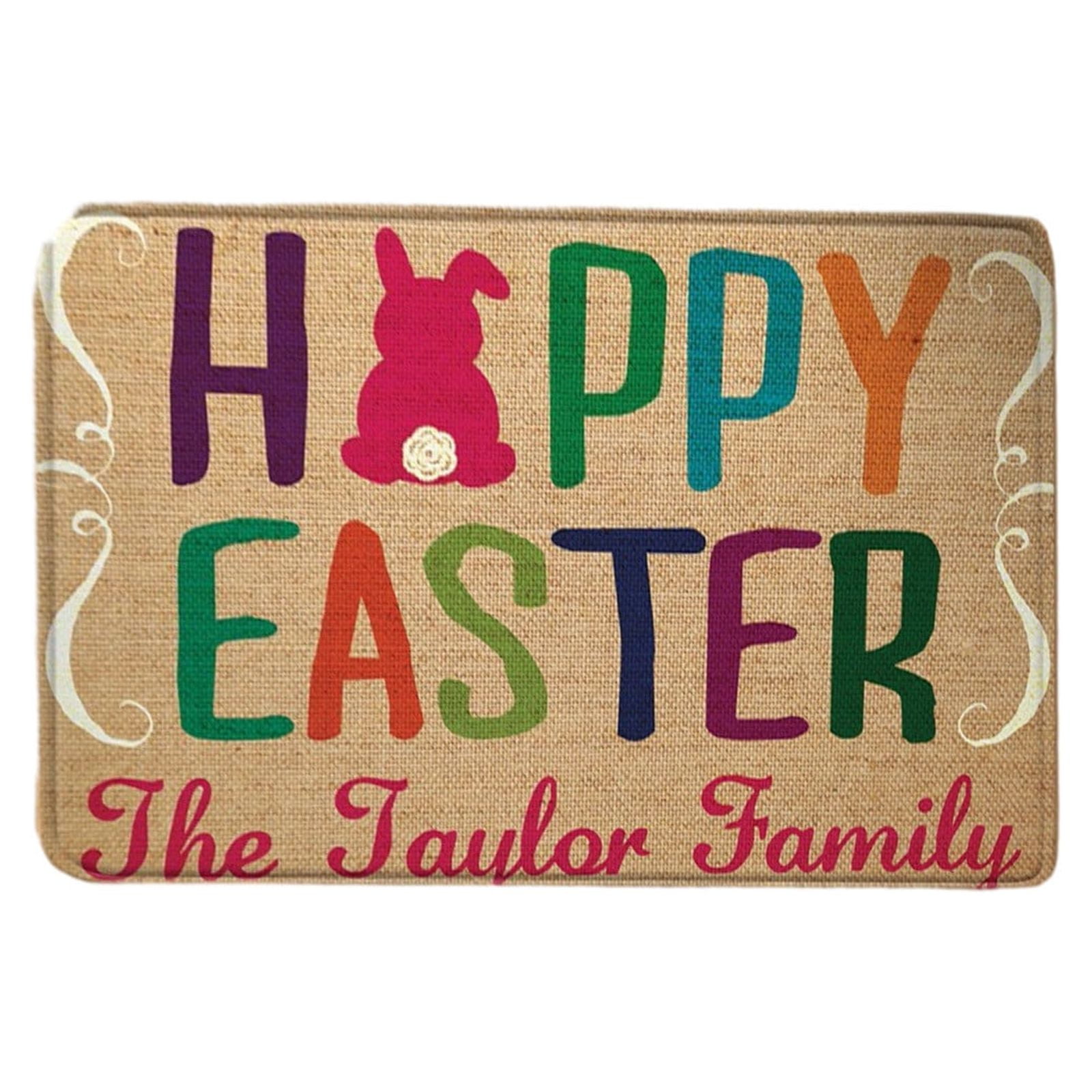 HuiXinOu Easter Doormat Super Absorbent Bath Rug Non-Slip Rubber ...