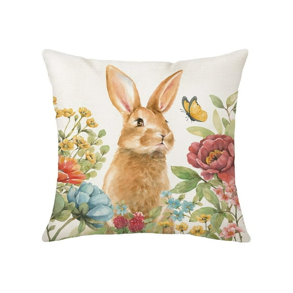 HuiXinOu Easter Pillow Cases Rabbits Patterns Throw Decorative Cushion ...