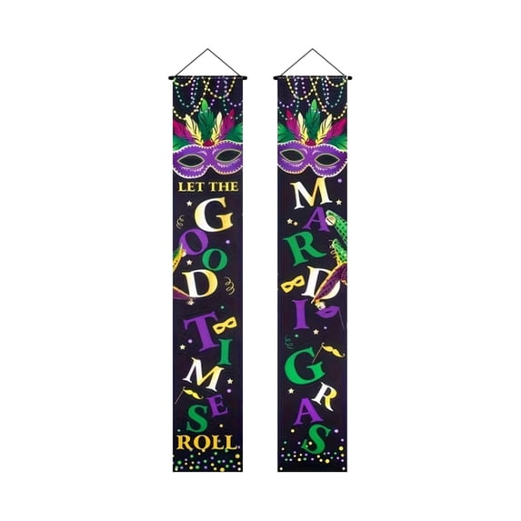 HuiXinOu Mardi Gras Party Decor Hanging Flags Banners Carnival Festival ...