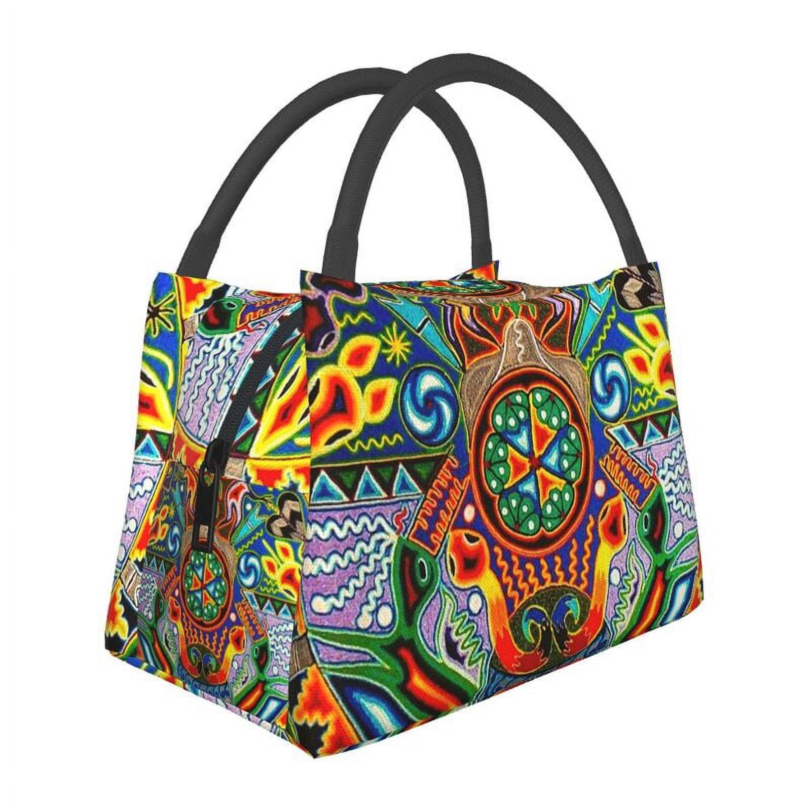 Huichol Traditional Native Thermal Insulated Lunch Bag Women Shamanic ...