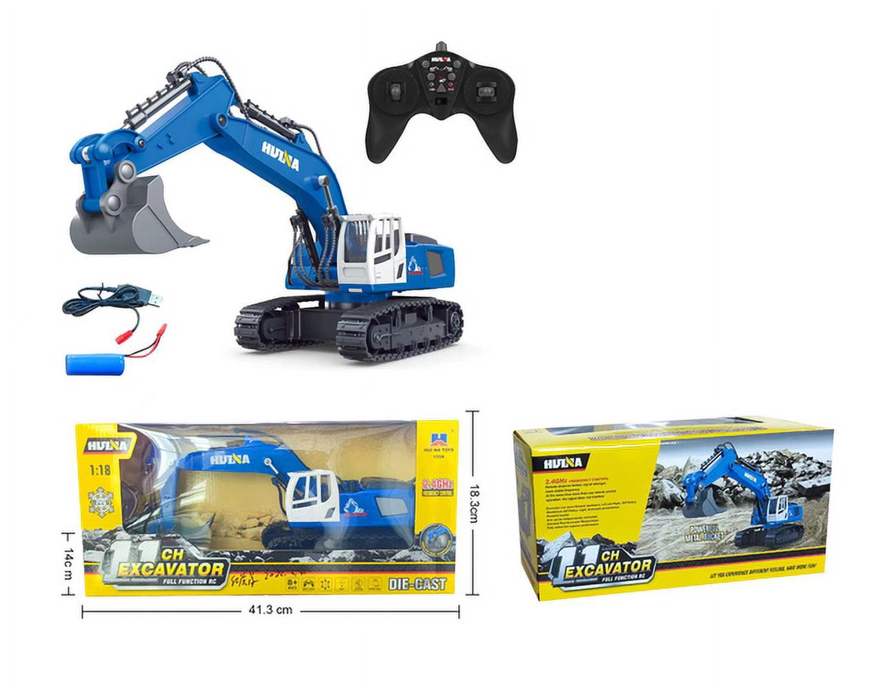Huina 1558 rc excavator truck 1/18 2.4g 11channels remote radio control ...