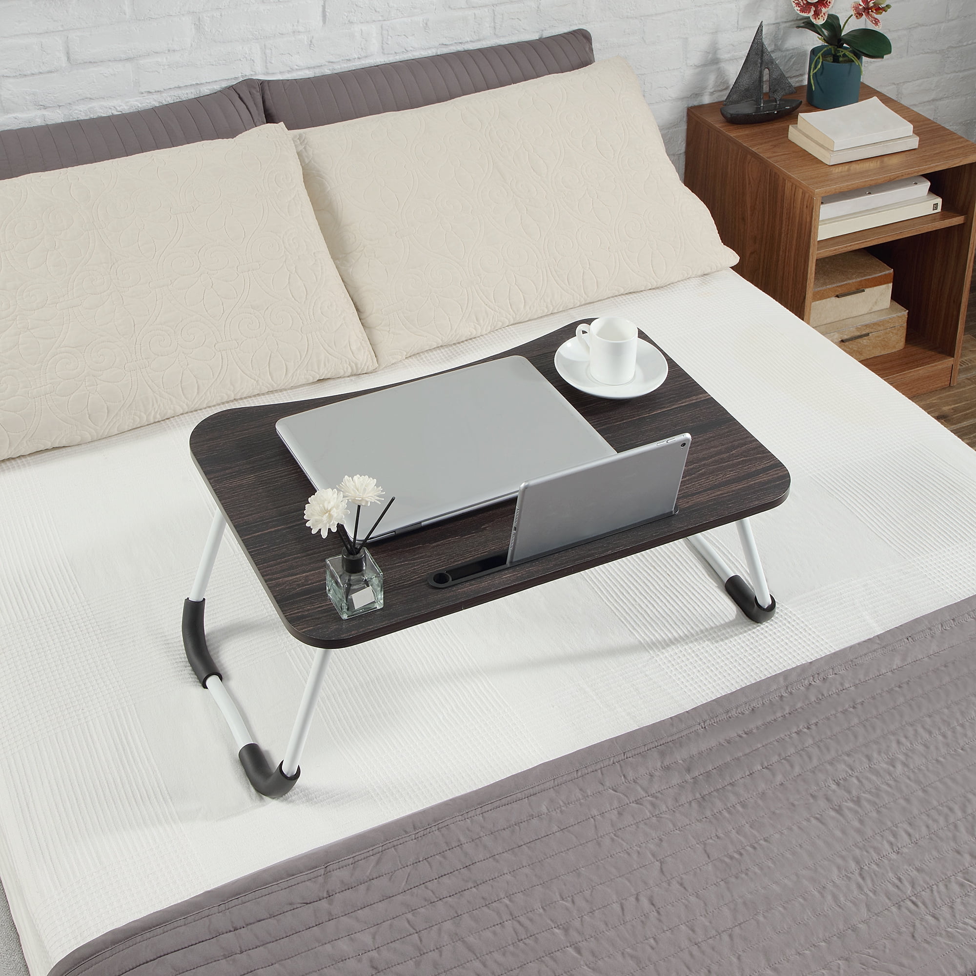 Huisenitre Foldabel Lap Desk with Pad Slot,23 inch Portable Laptop Bed ...
