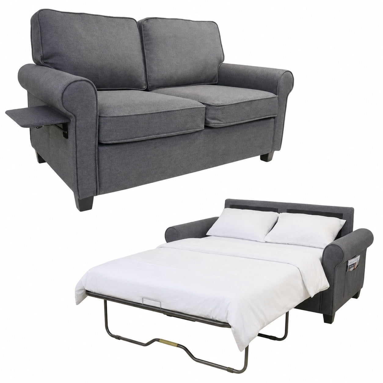 Huisenitre 57.1 inch Pull Out Sofa Bed with Memory Foam Mattress for ...