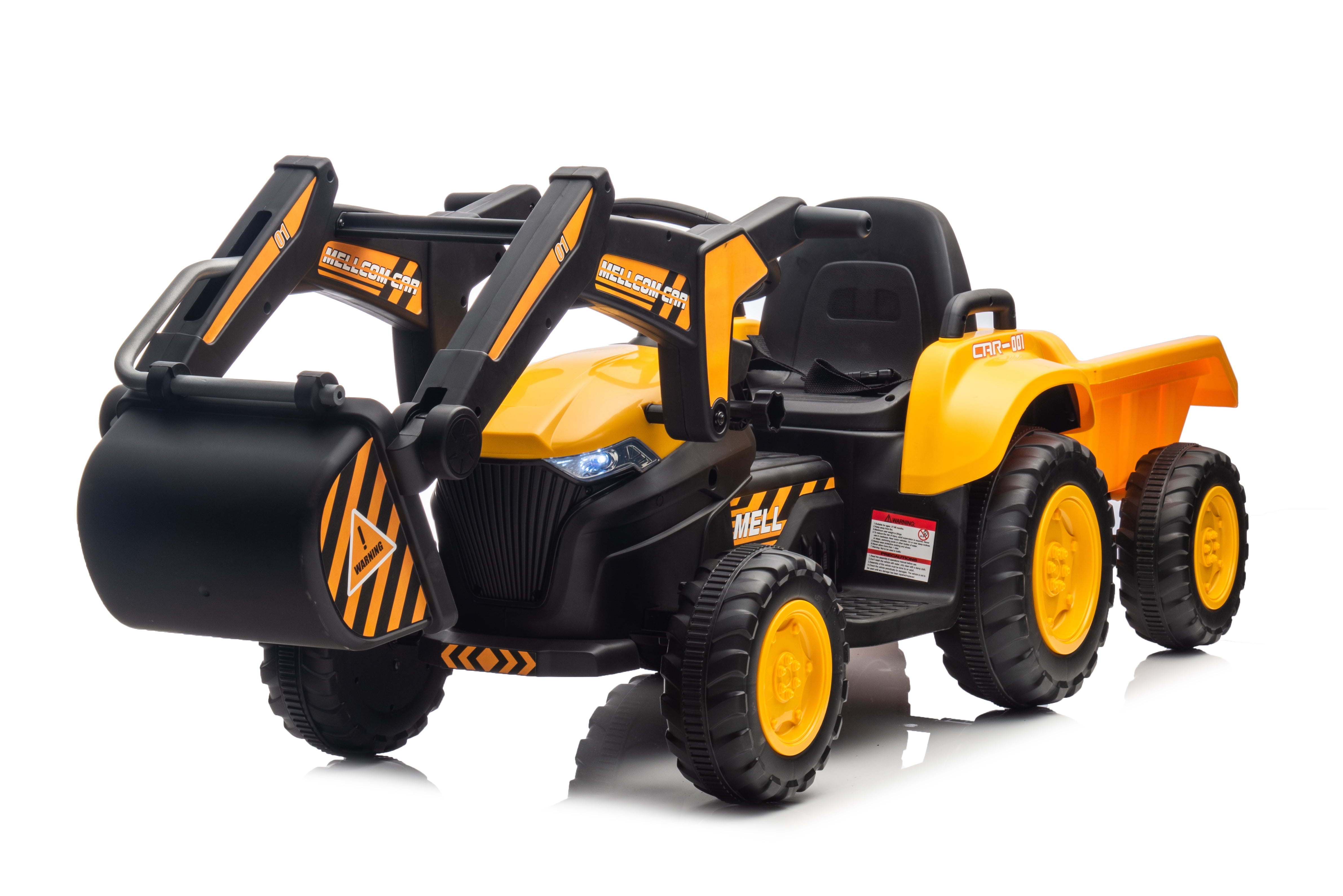 Huisuilinss 12V 3 in 1 Kids Ride on Excavator & Tractor with Detachable ...